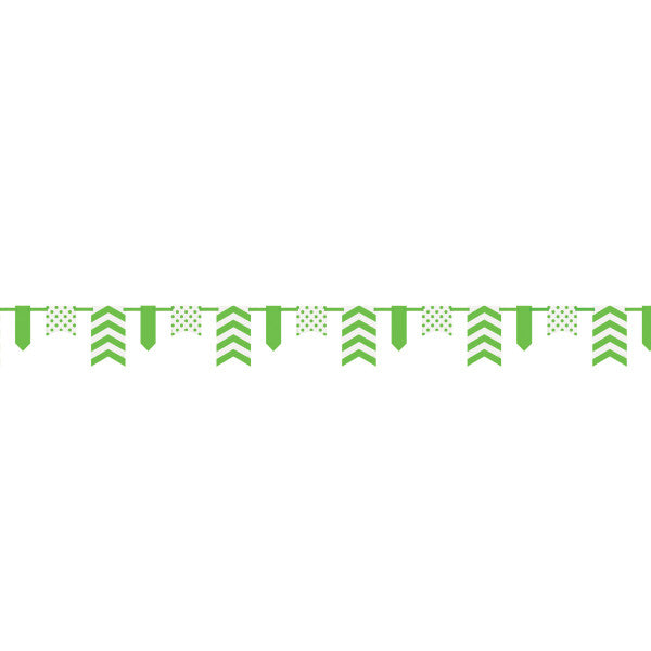 12ft Lime Green Dots & Stripes Paper Pennant Banner– Choice Wholesale
