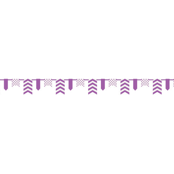12ft Pretty Purple Dots & Stripes Paper Pennant Banner– Choice Wholesale