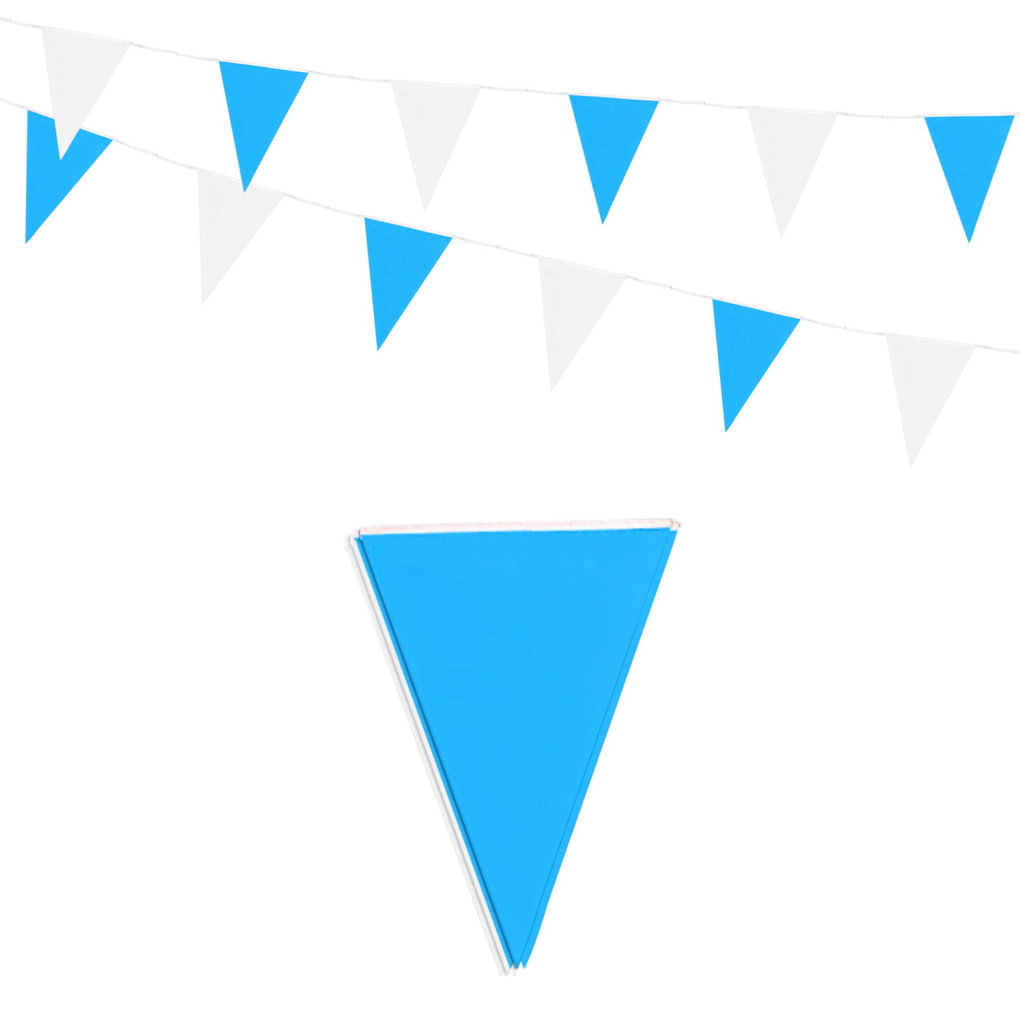 White Baby Blue Alternate Bunting 10m with 20 Pennants– Choice Wholesale