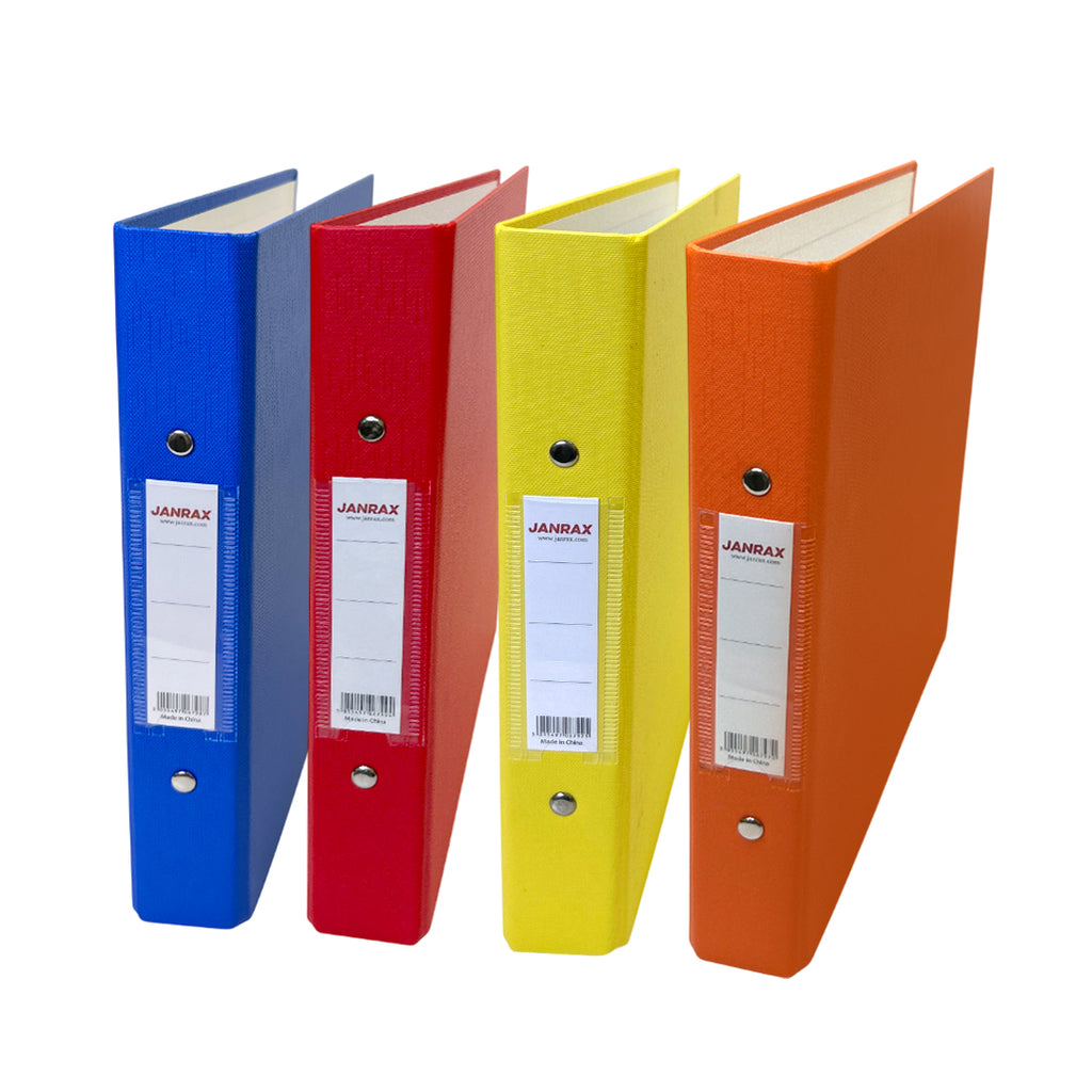 Pack of 4 A5 Paper Over Board Ring Binders – Red, Blue, Orange, Yellow ...