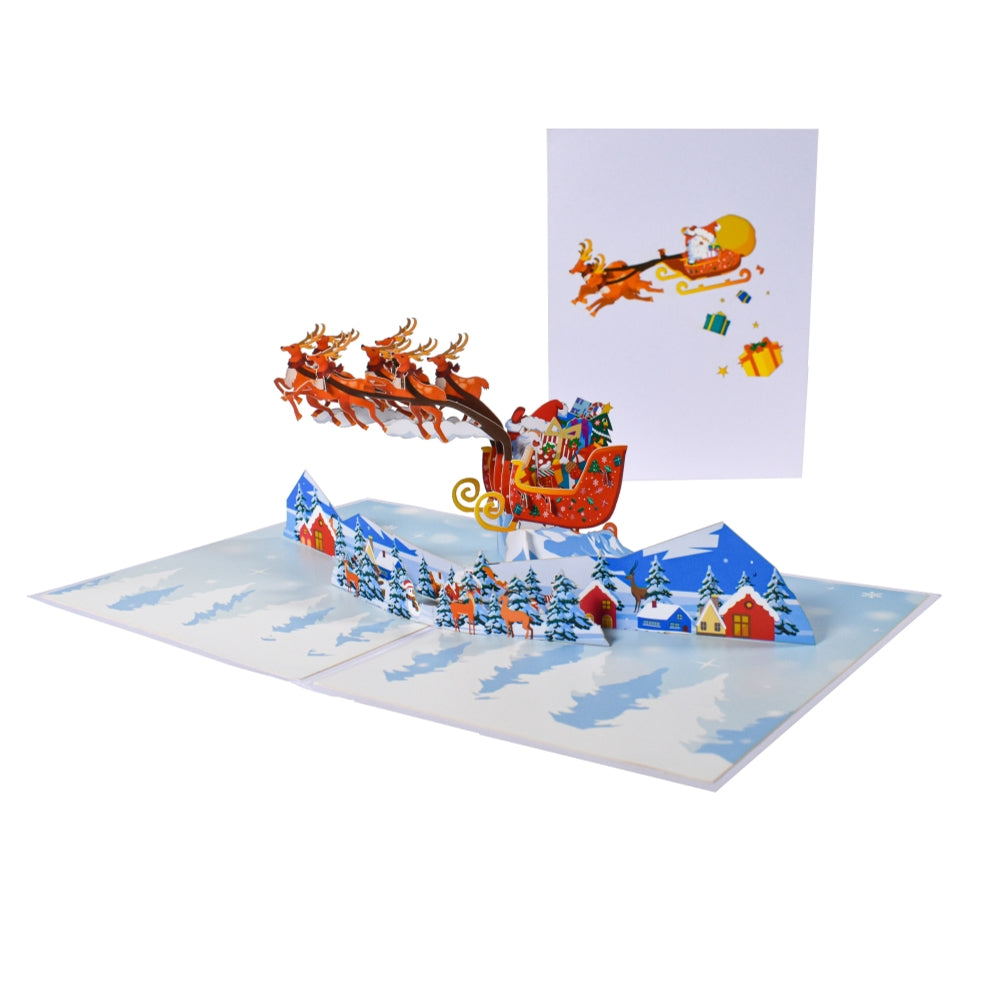 Santa’s Sleigh Ride A Magical Christmas 3D Pop Up Card– Choice Wholesale