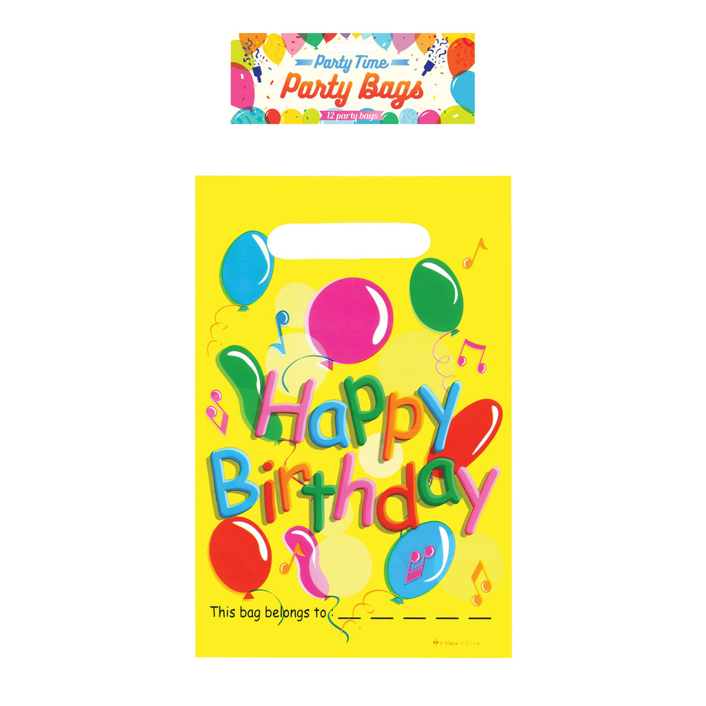 Pack of 12 Happy Birthday Design Party Bags– Choice Wholesale