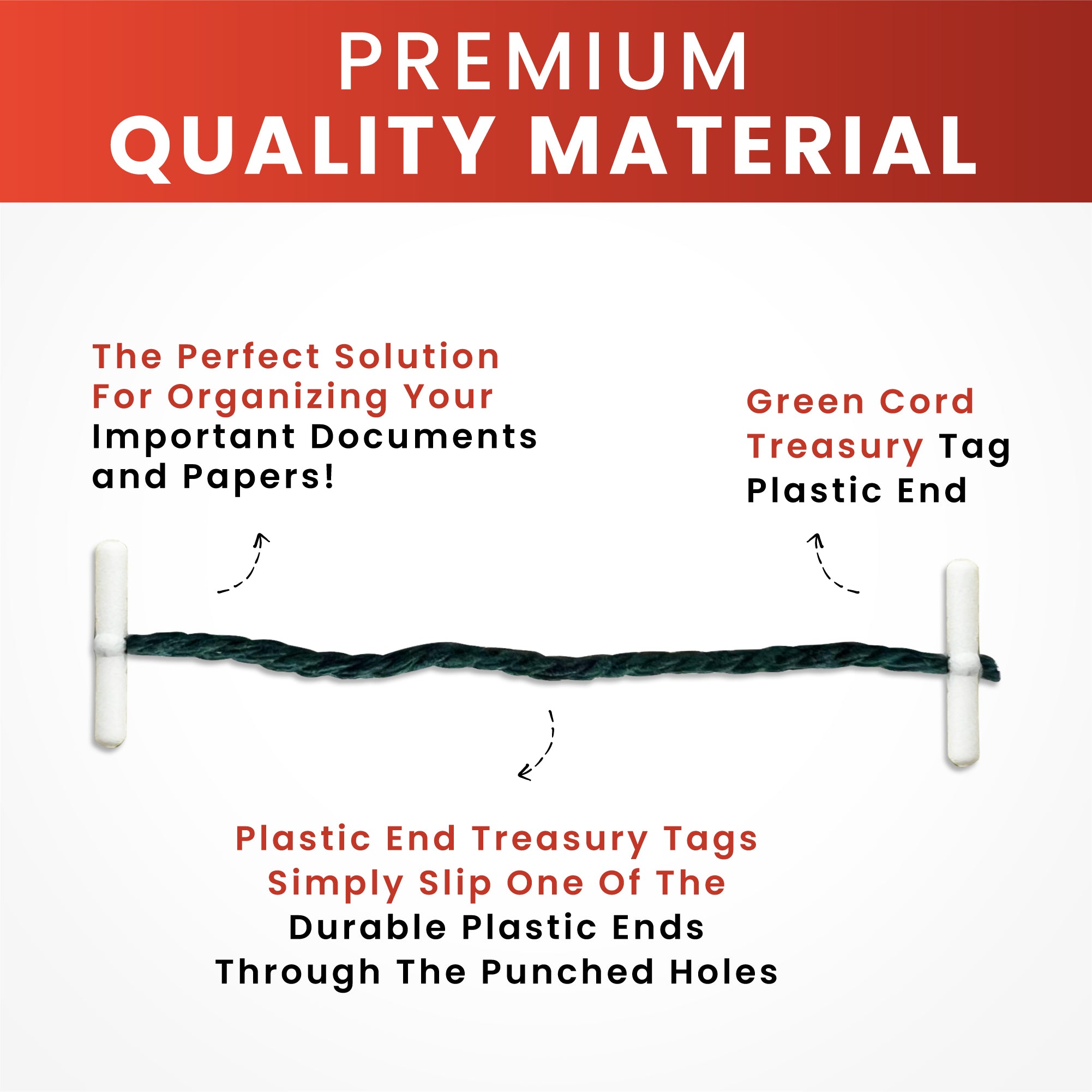 Pack of 100 127mm Plastic End Treasury Tags – Choice Wholesale