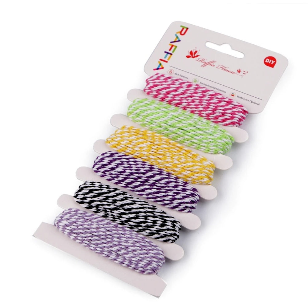 5m Raffia Craft Assorted Two Colour Cotton Thread String – Choice Wholesale