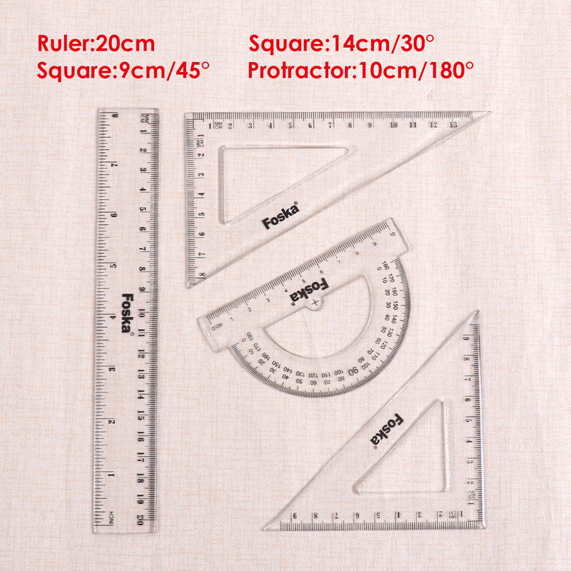 4 Piece Stationery Ruler Combo Set – Choice Wholesale