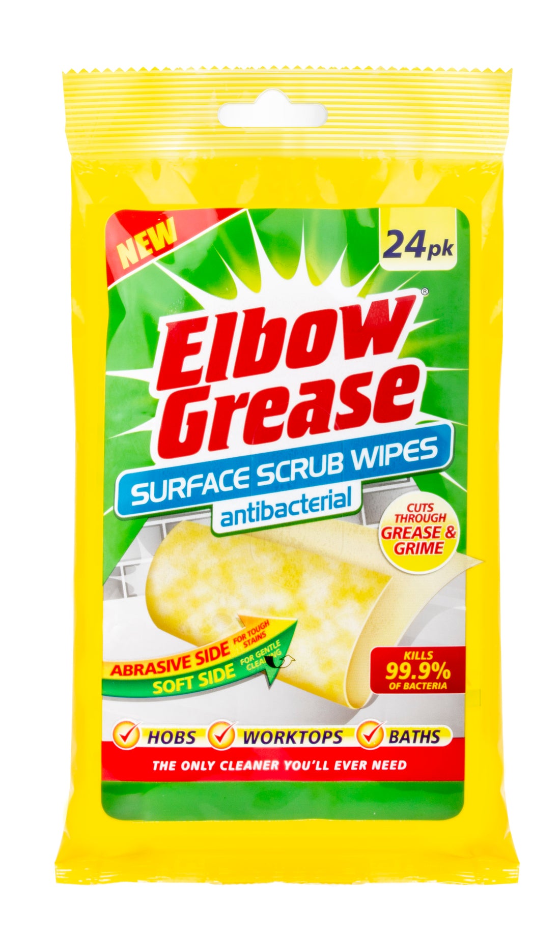 Pack of 24 Elbow Grease Surface Scrub Wipes– Choice Wholesale
