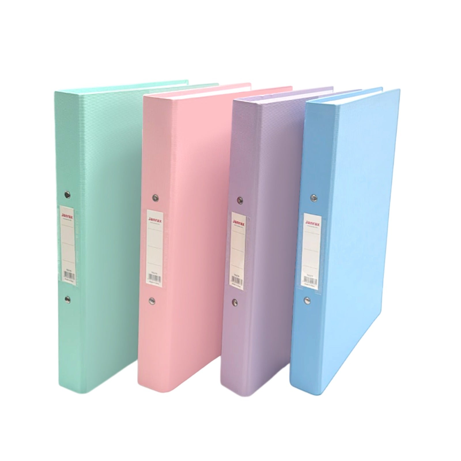 Pack of 12 A4 Assorted Pastel Coloured Paper Over Board Ring Binders b ...