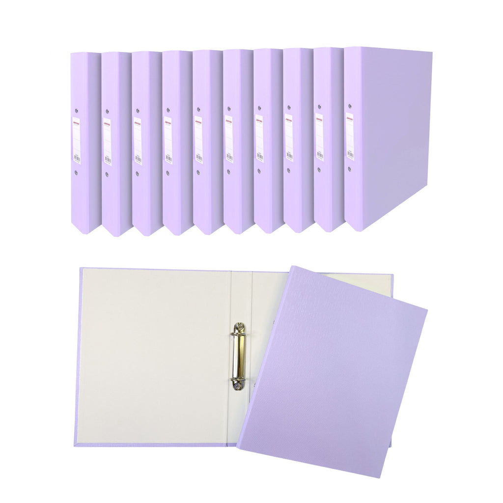 Pack of 10 A4 Pastel Purple Paper Over Board Ring Binders by Janrax ...