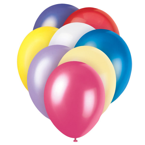 Pack of 8 Assorted Pastel Coloured 12" Premium Pearlised Balloons ...