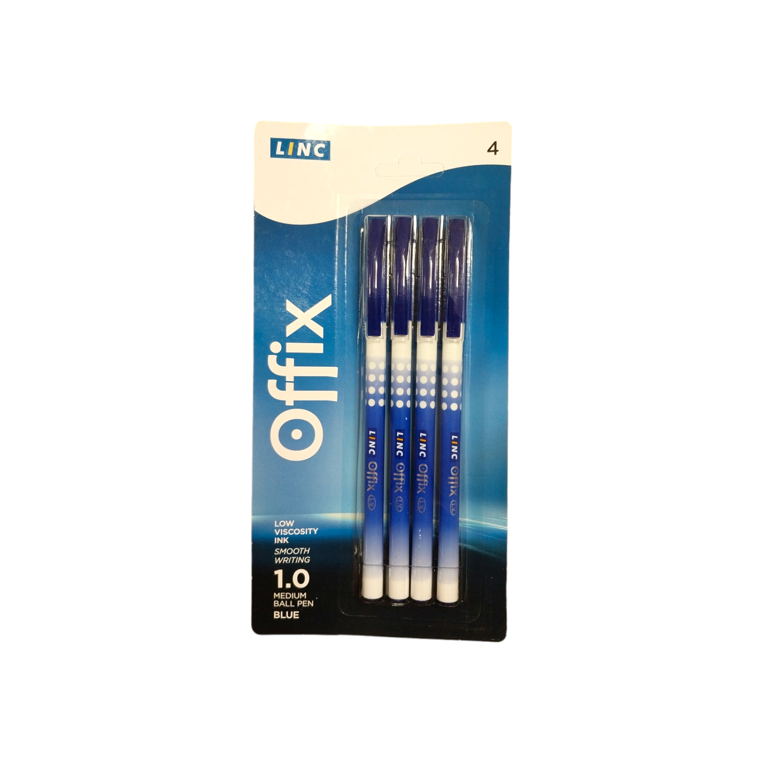 Pack of 4 Linc Offix Medium Blue Ball Pens– Choice Wholesale