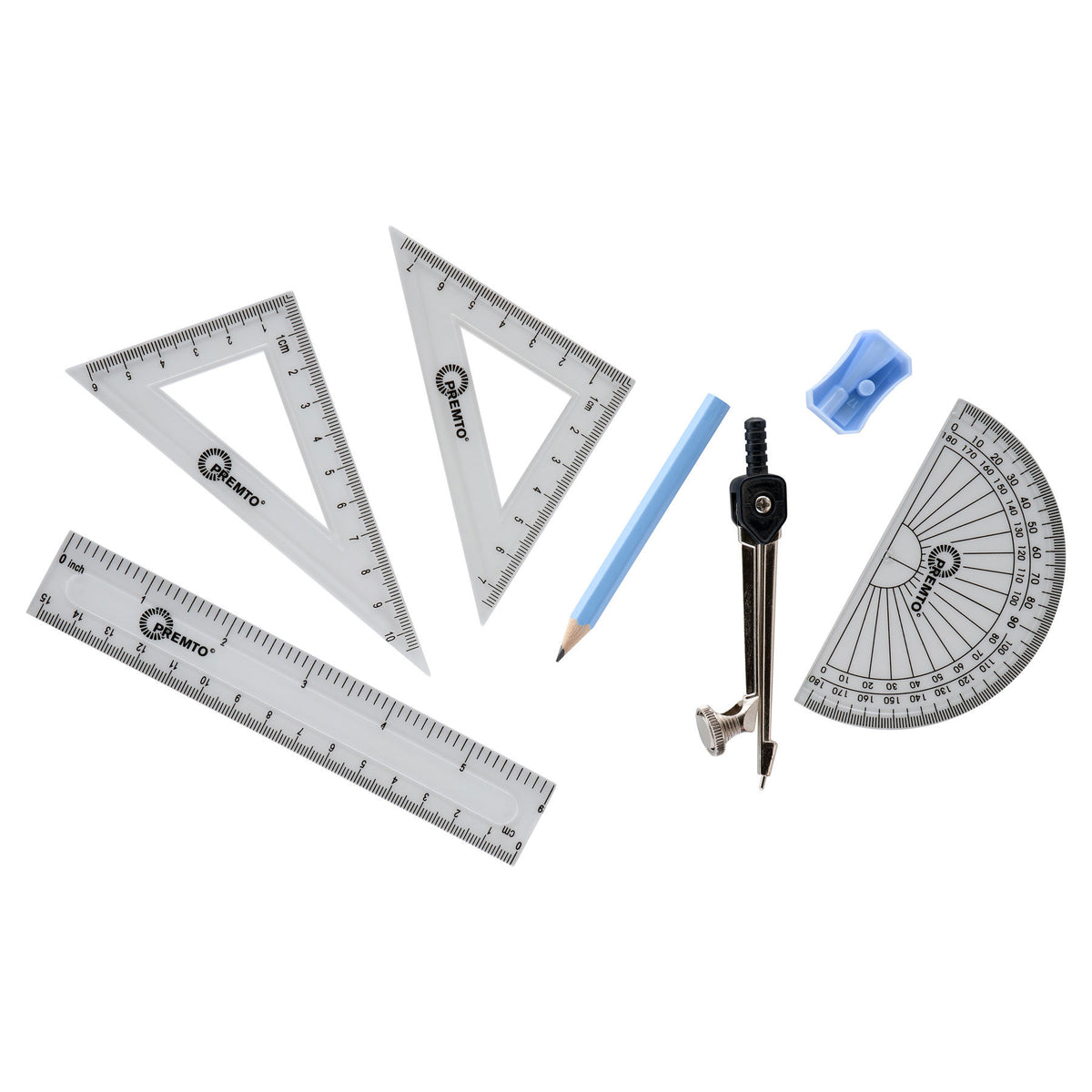 9 Piece Cornflower Blue Maths Set By Premto – Choice Wholesale