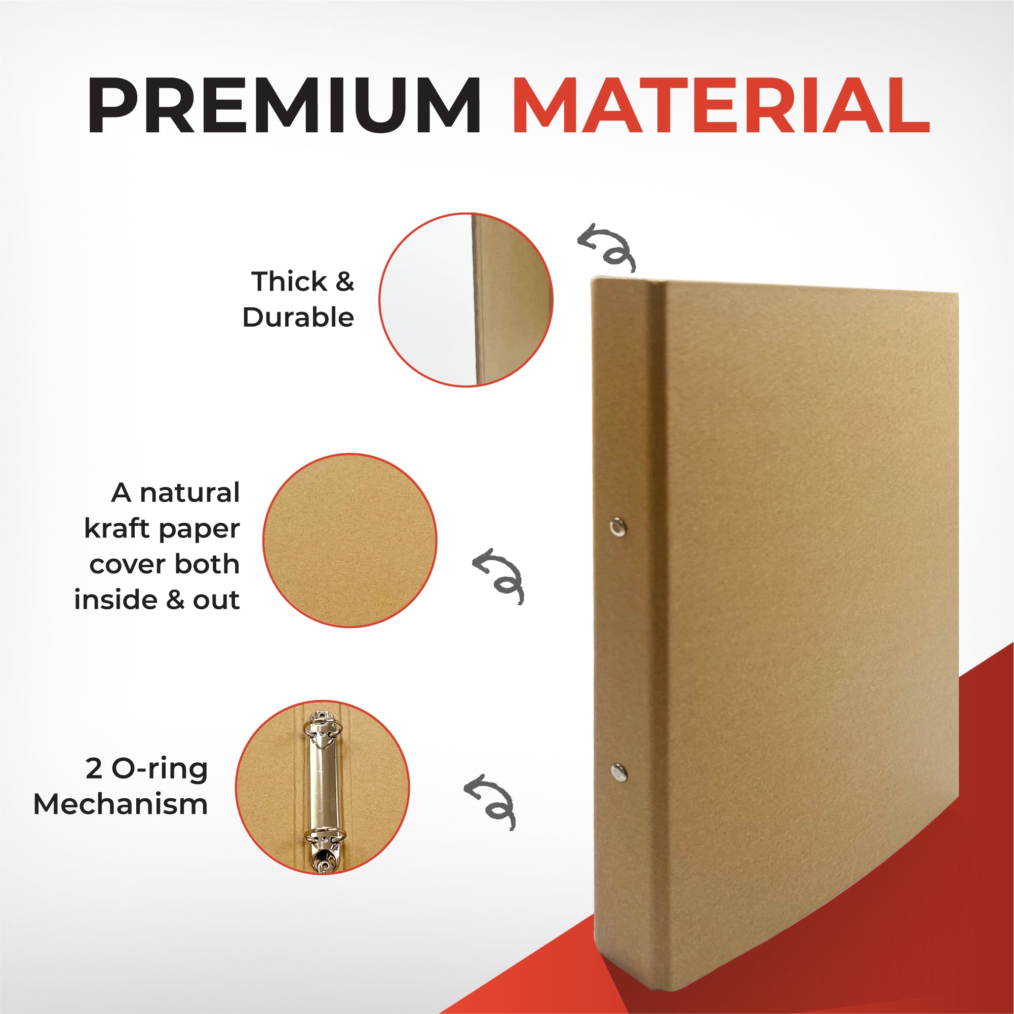 A4 Kraft Paperboard Ring Binder 2-O Ring – Choice Wholesale
