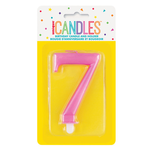 Metallic Pink Number 7 Birthday Candle – Choice Wholesale
