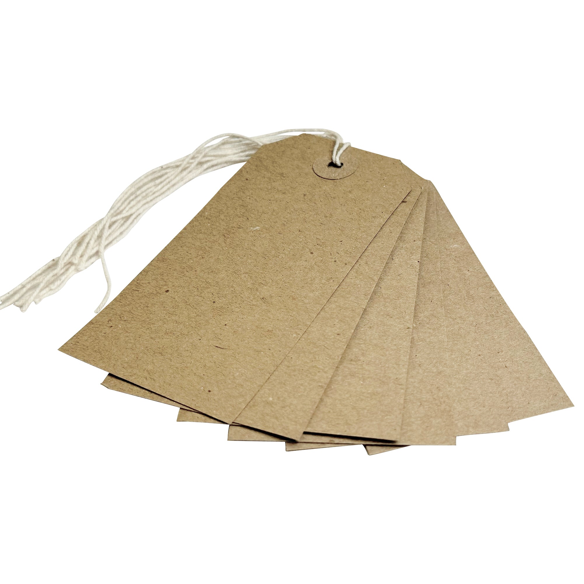 Box of 1000 Brown Buff Strung Tags 108mm x 54mm– Choice Wholesale