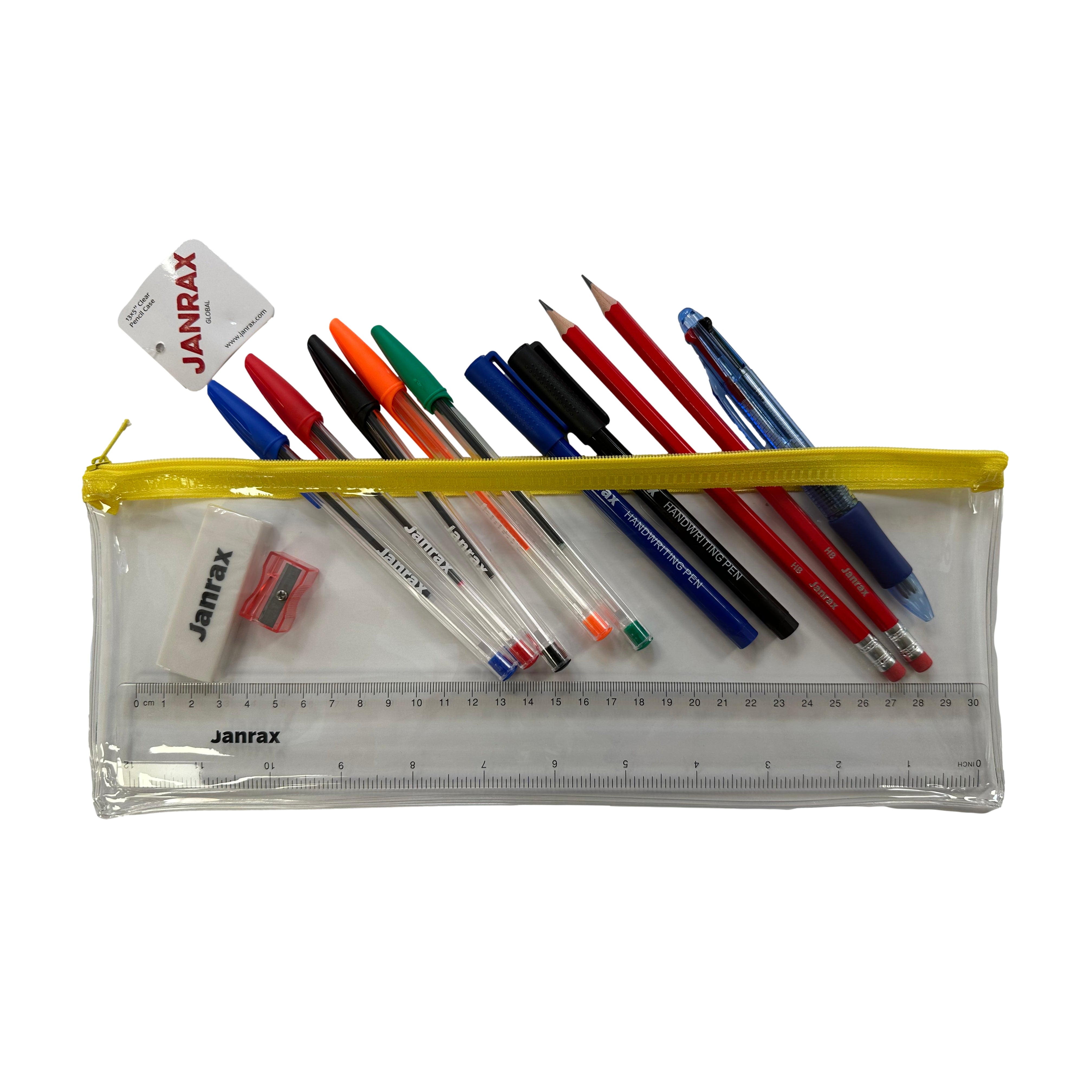 Stationery Filled Yellow Zip 13x5" Pencil Case– Choice Wholesale