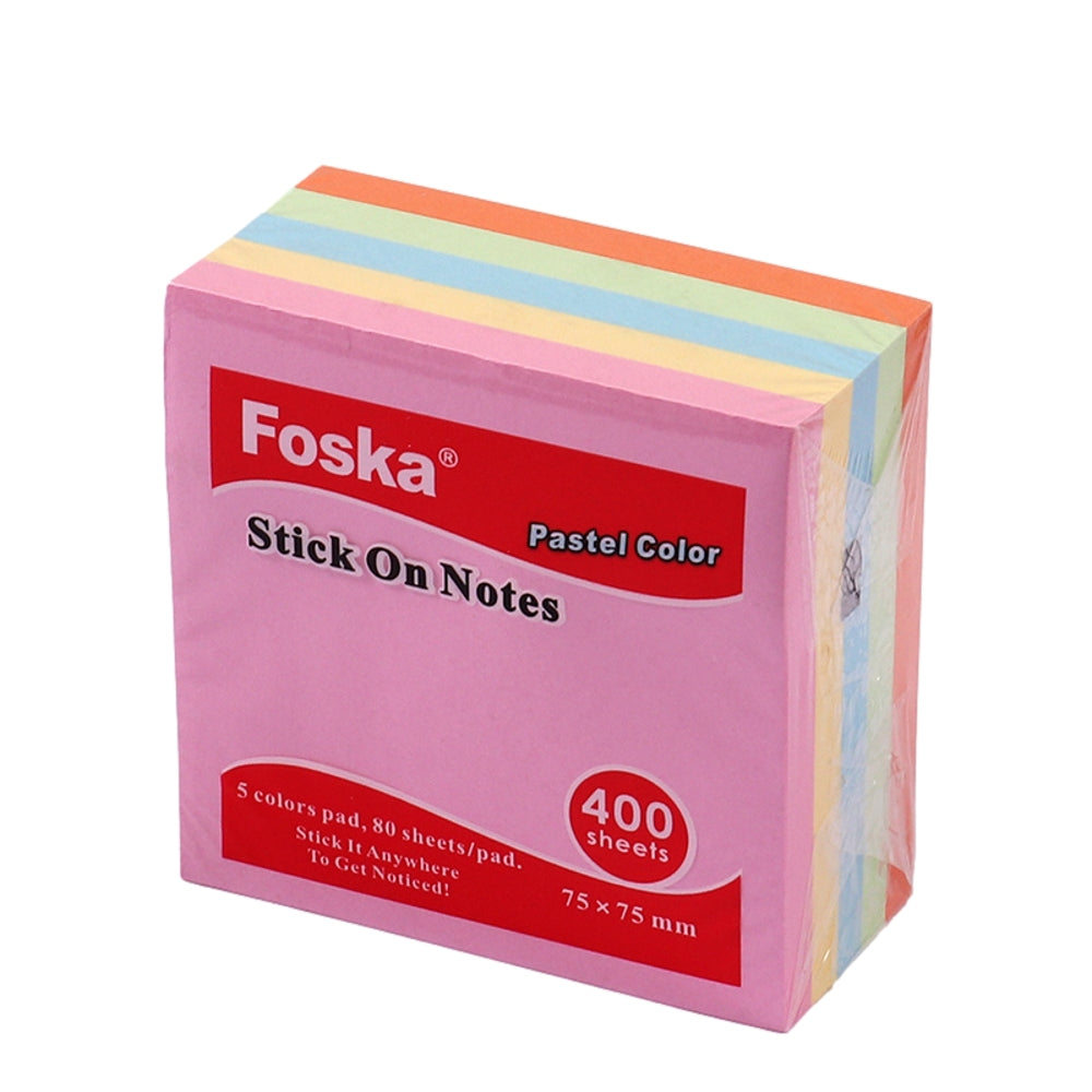 400 Sheets Pastel Colour Sticky Notes Memo Block 75x75mm– Choice Wholesale