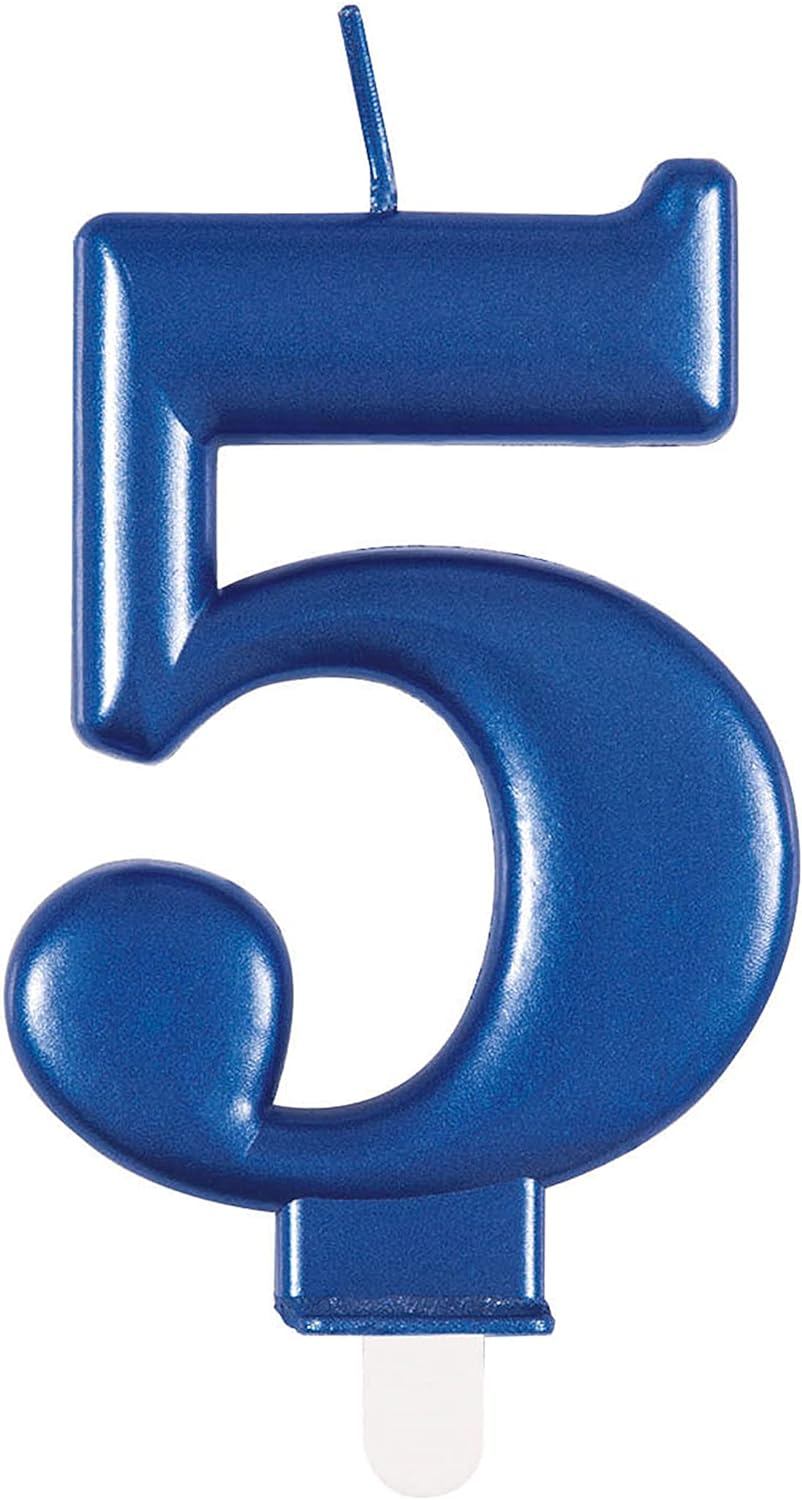 Metallic Blue Number 5 Birthday Candle – Choice Wholesale