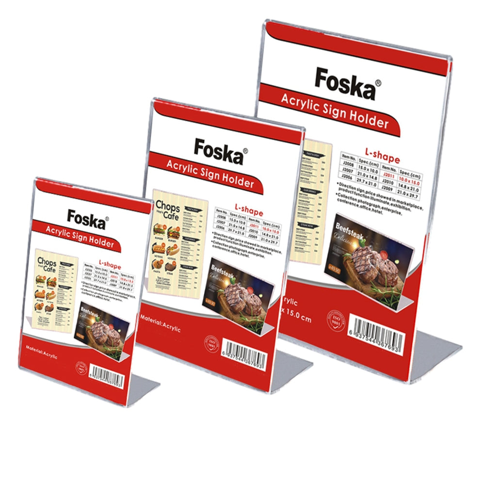 A6 Vertical Design L-Shape Transparent Acrylic Label Sign Holder ...