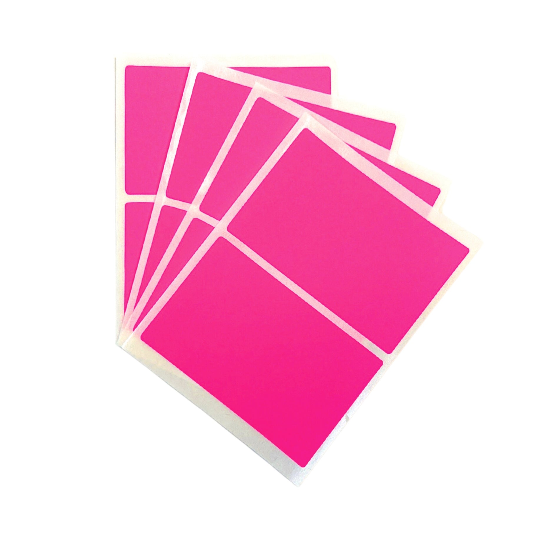 Pack of 96 Pink Fluorescent 50x80mm Rectangular Labels– Choice Wholesale