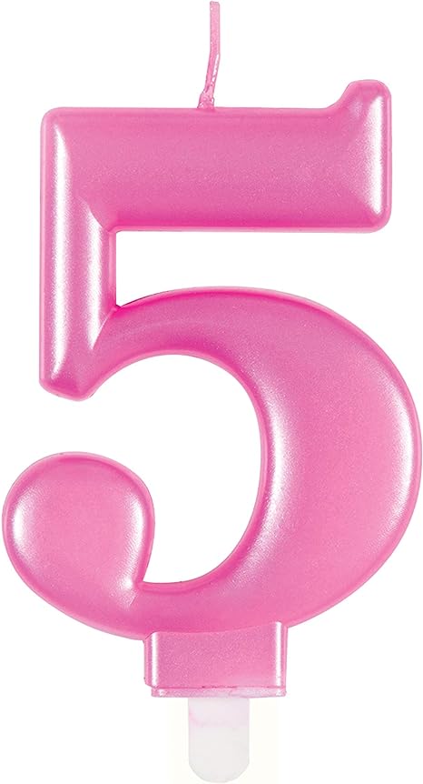 Metallic Pink Number 5 Birthday Candle – Choice Wholesale