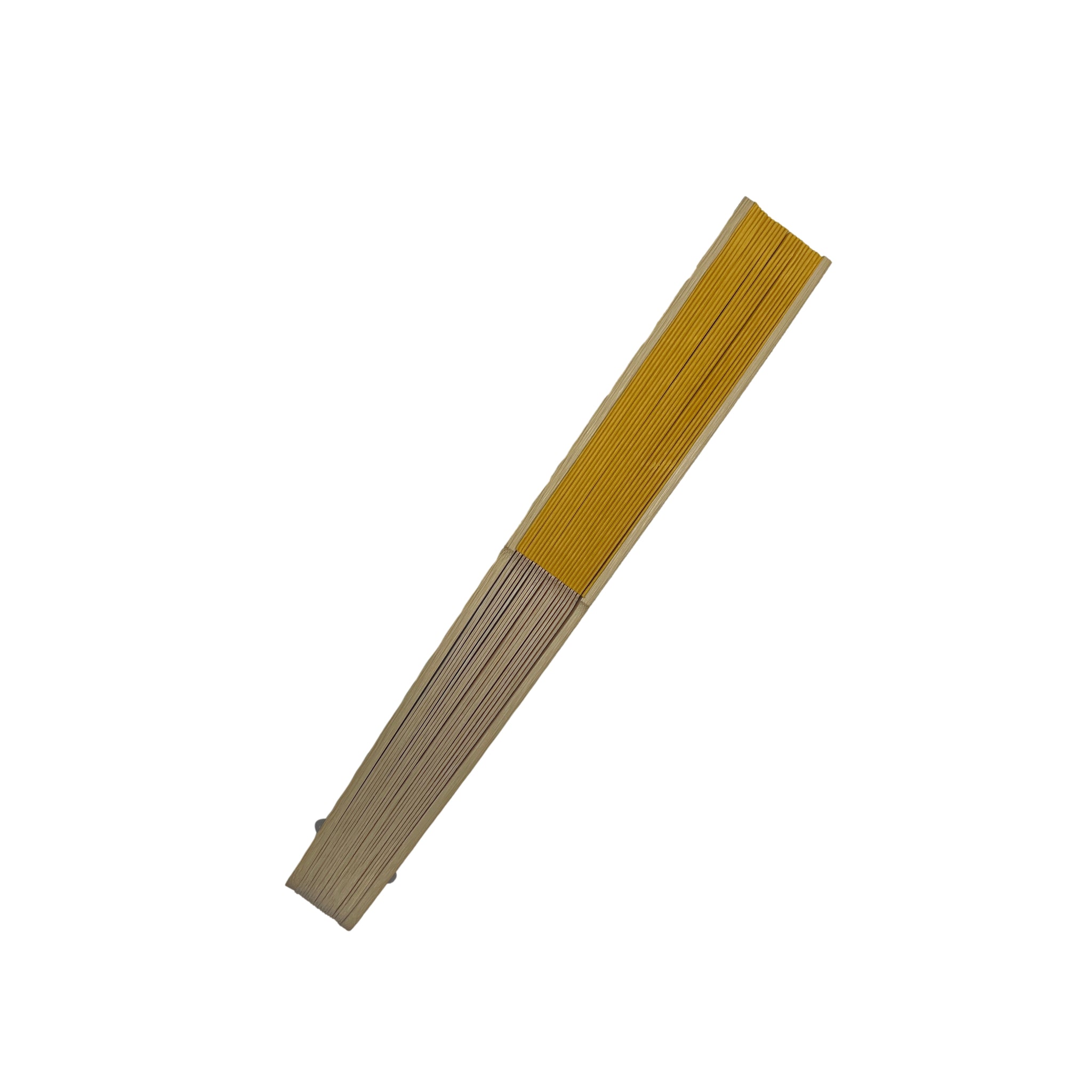Dark Yellow Paper Foldable Hand Held Bamboo Wooden Fan by Parev ...