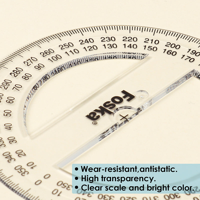 360 Degree 10cm School Transparent Plastic Protractor Ruler – Choice ...