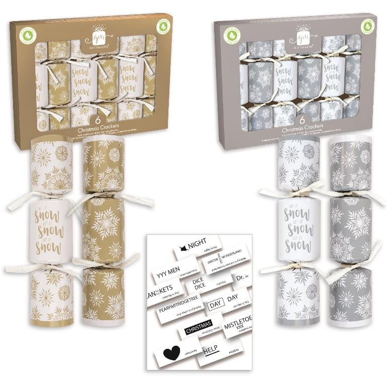 Single Pack of 6 6" Gold OR Silver Christmas Crackers– Choice Wholesale