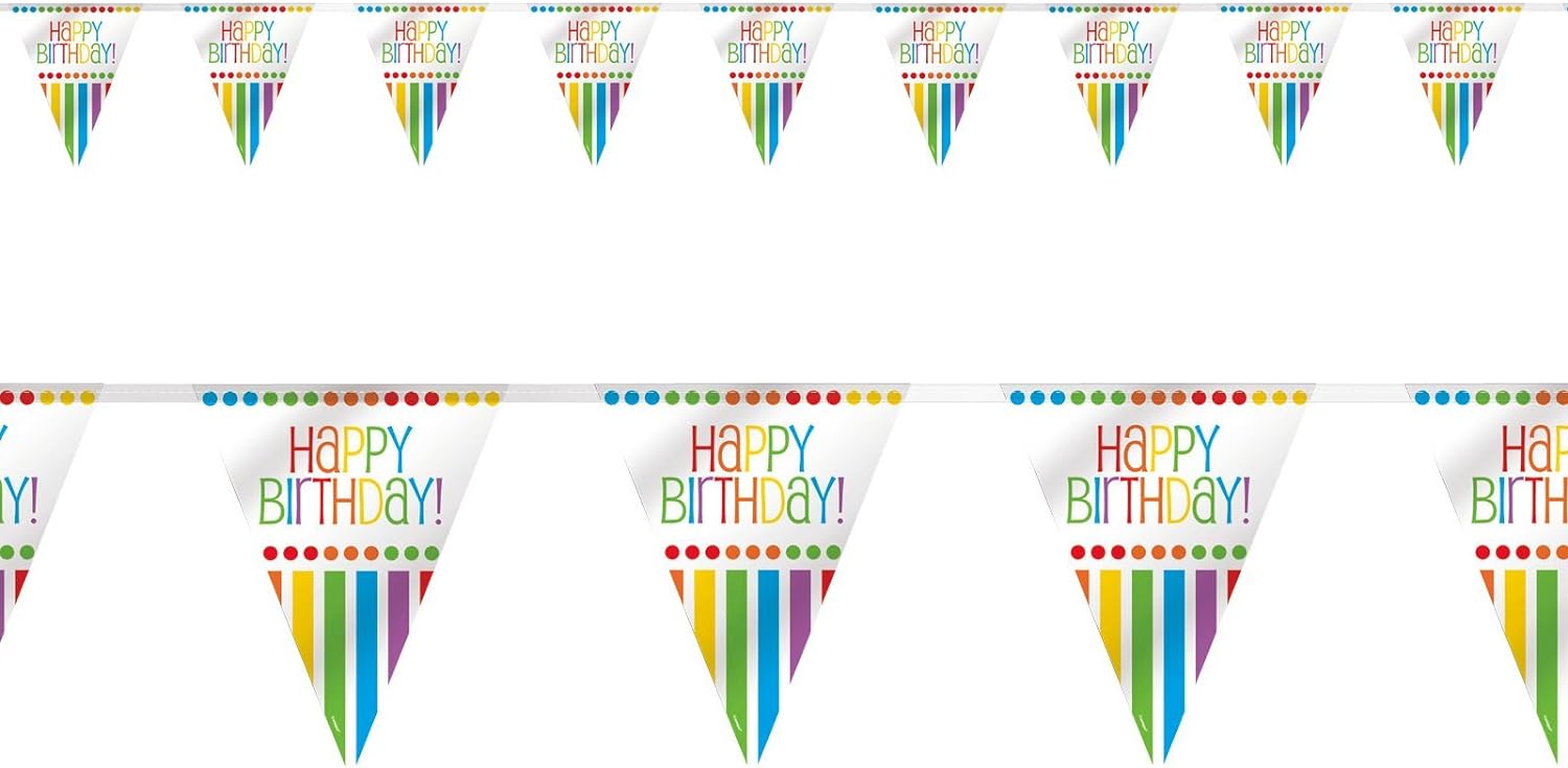 12ft Rainbow Birthday Flag Banner – Choice Wholesale