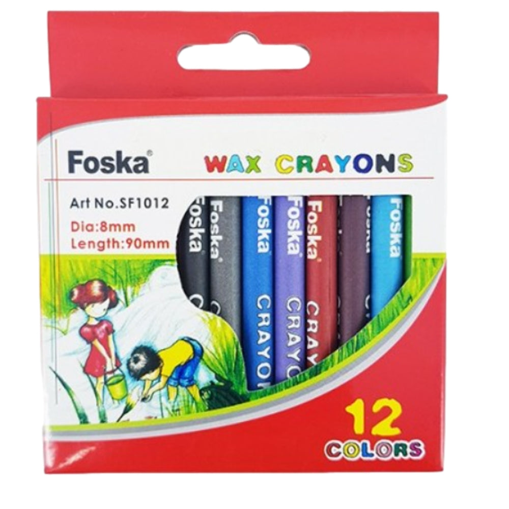 Pack of 12 Assorted Colour Wax Crayons– Choice Wholesale