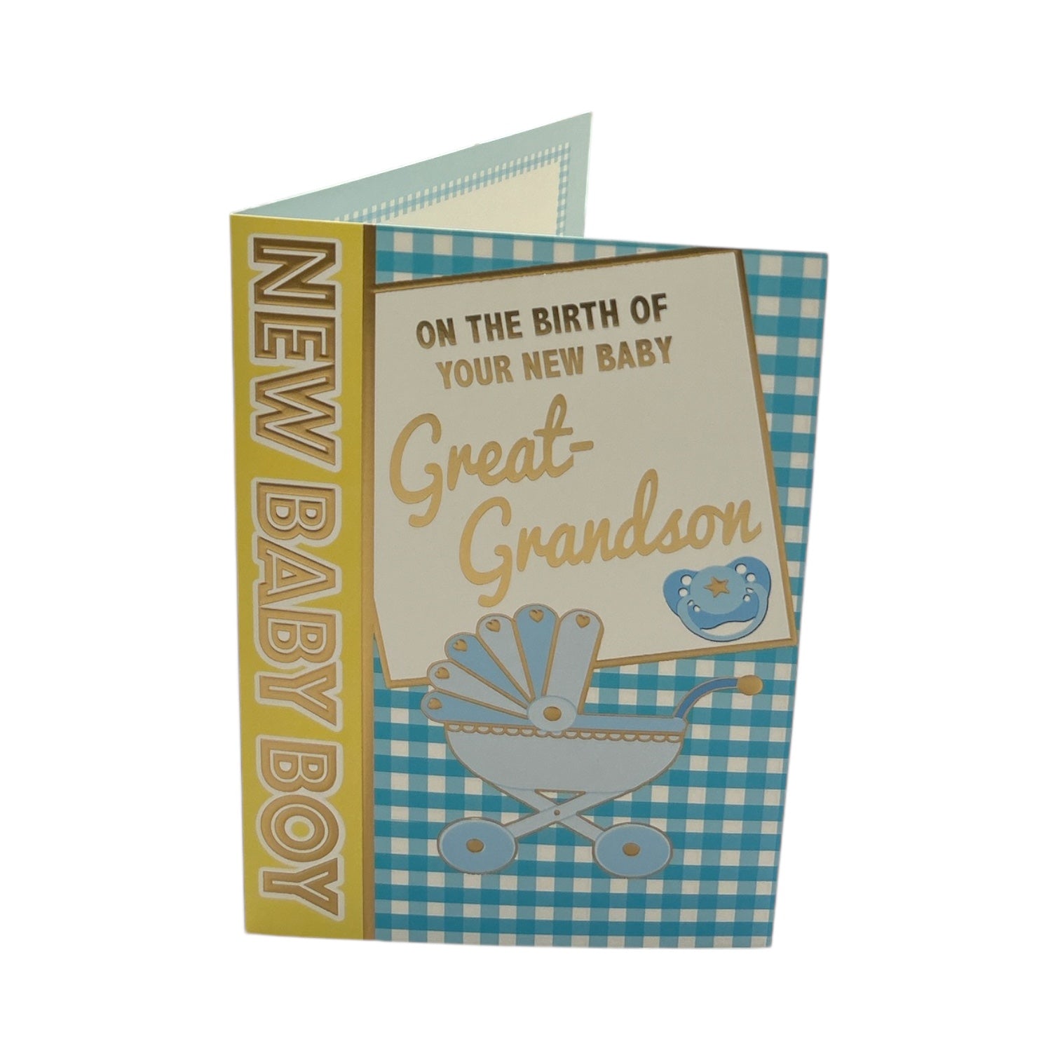On Birth Of New Baby Great Grandson Traditional Checks Design Congratu ...