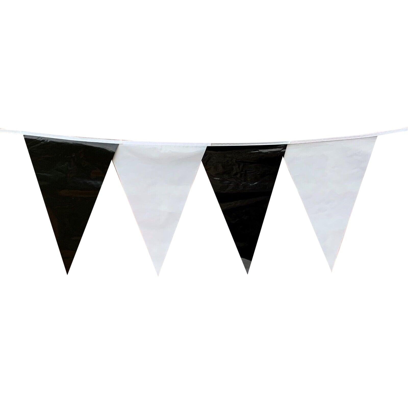 White Black Alternate Bunting 10m with 20 Pennants – Choice Wholesale
