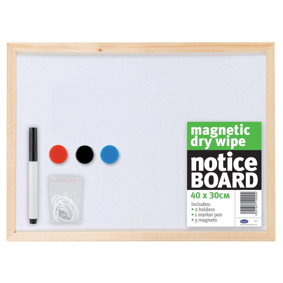 40x30cm Magnetic Dry Wipe White Board with Magnets and Marker Pen ...