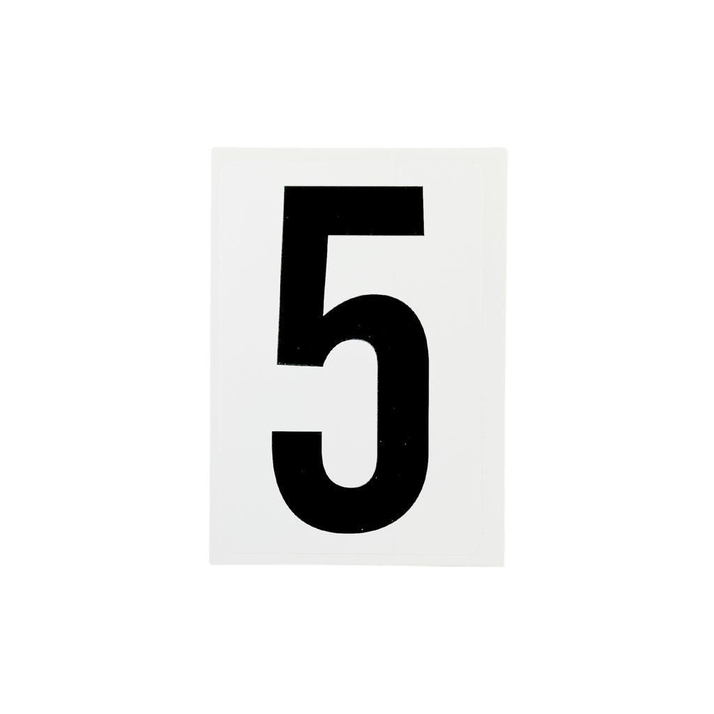 Pack of 12 Waterproof Wheelie Bin Black Number 5 Sticker– Choice Wholesale