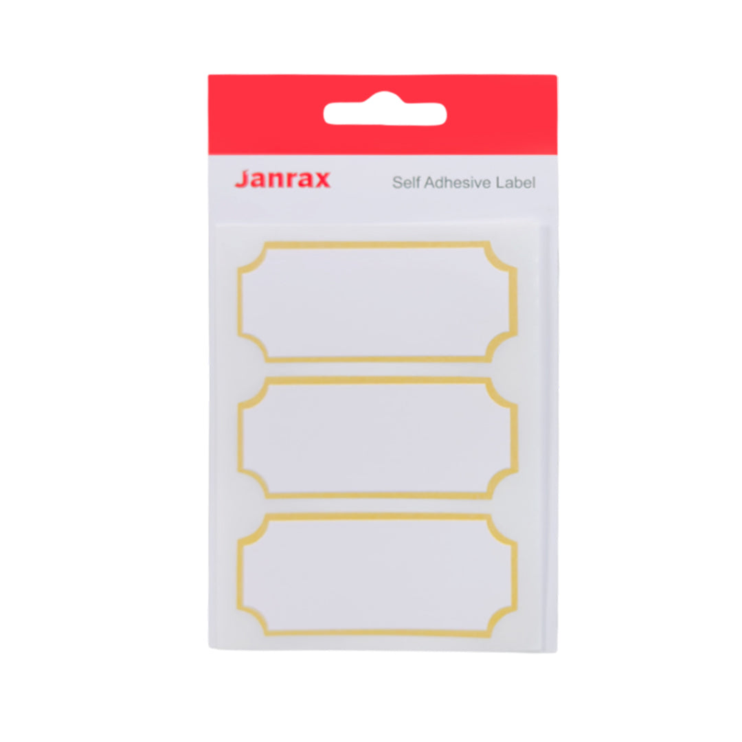 Pack of 21 Gold Border Printed 34x75mm Self-Adhesive Labels– Choice ...