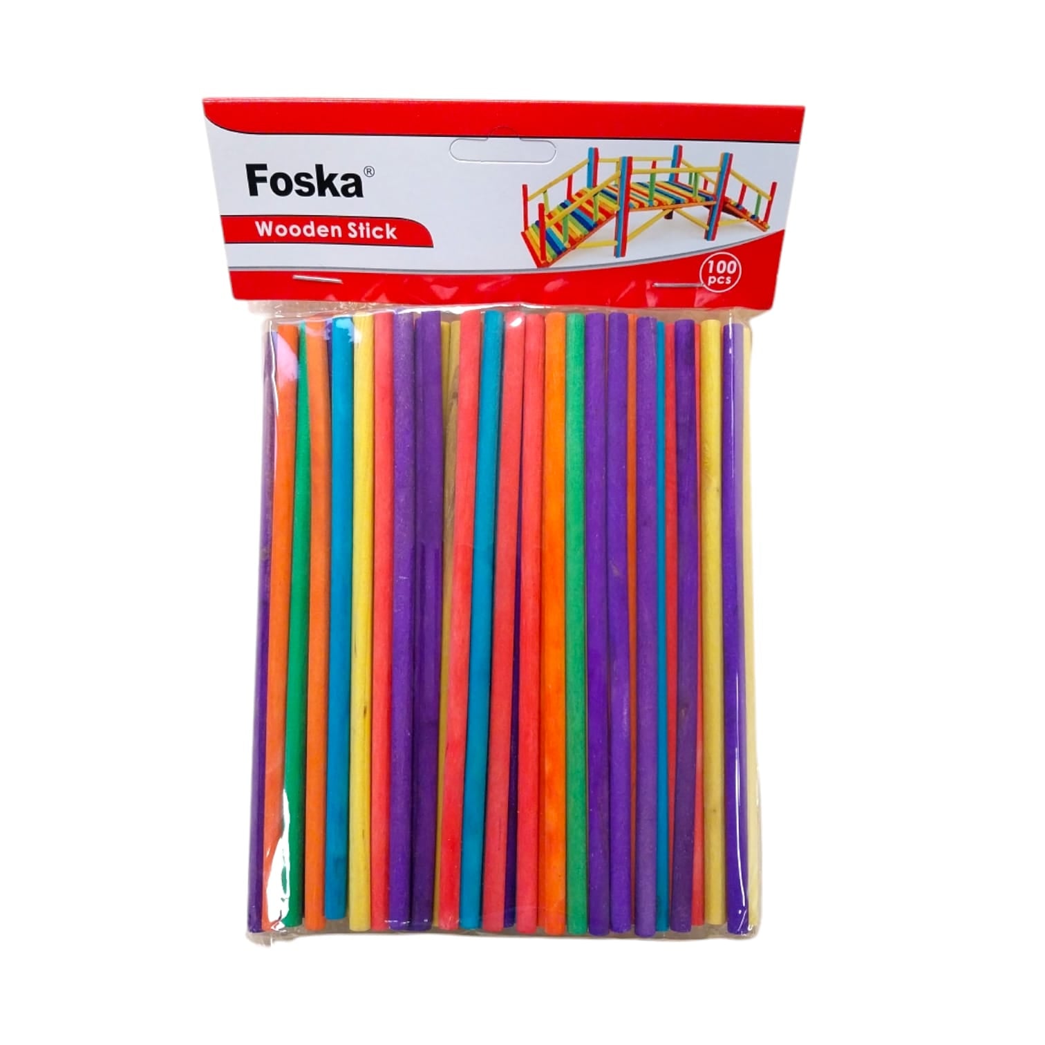 Pack of 100 Assorted Colour Wooden Craft Sticks 5.0 x 150mm– Choice ...