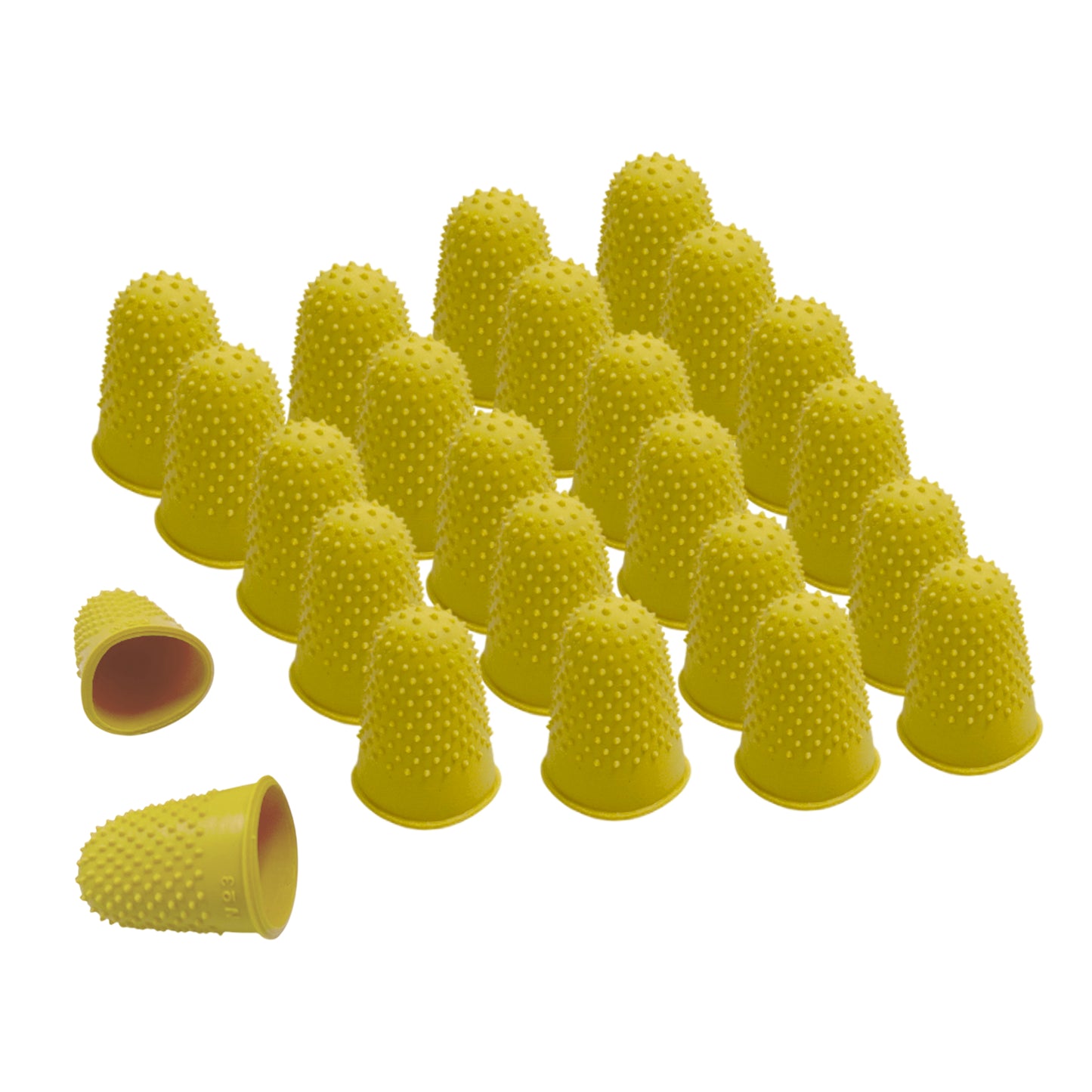 Pack of 24 Yellow No.2 Rubber Thimblettes - Extra Large Thimble Finger ...