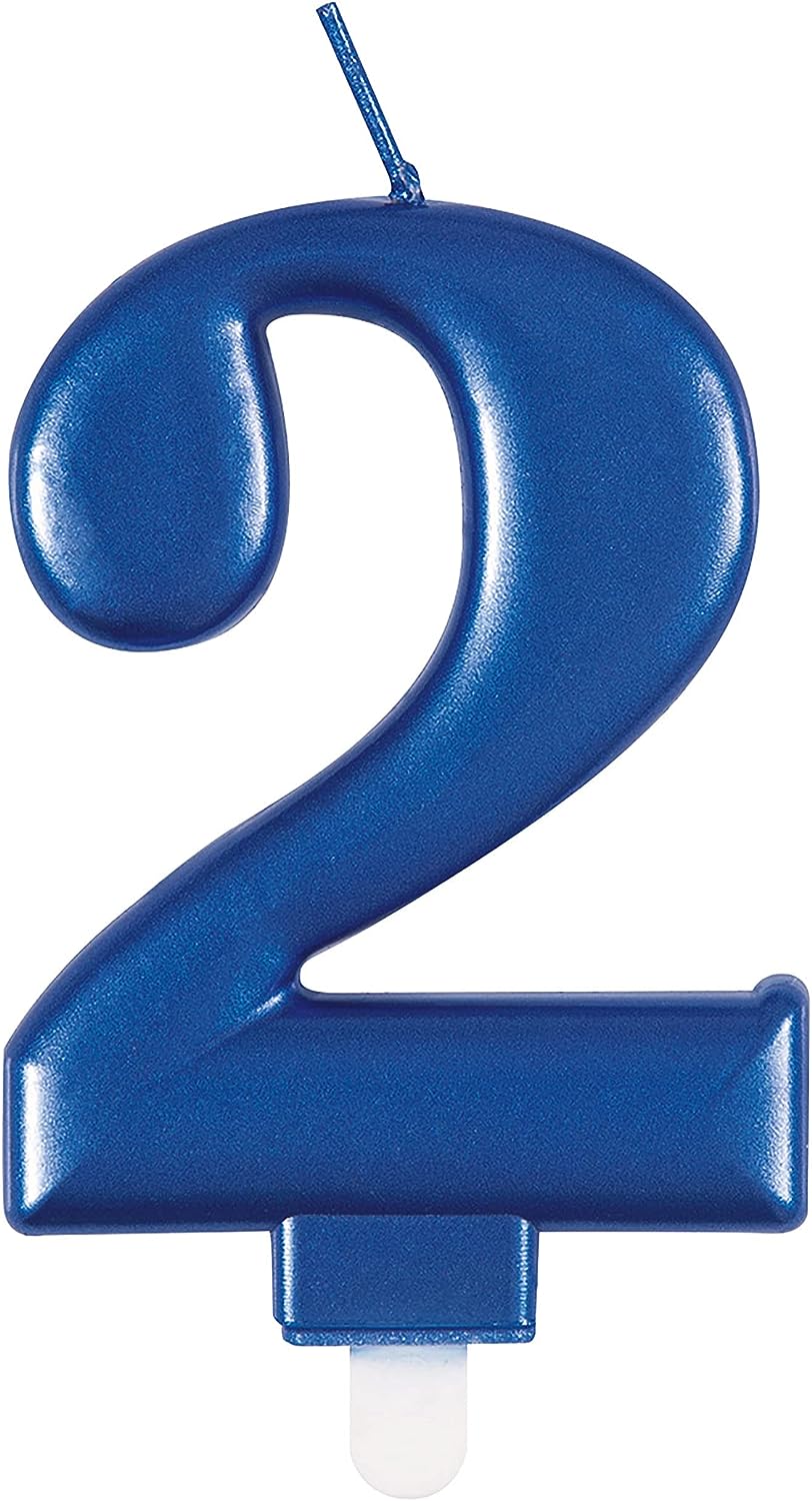Metallic Blue Number 2 Birthday Candle – Choice Wholesale