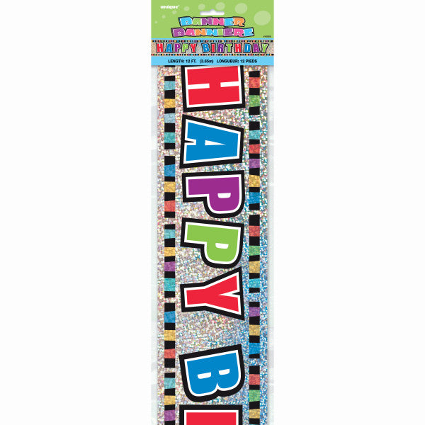 12ft Colors Happy Birthday Prism Banner– Choice Wholesale