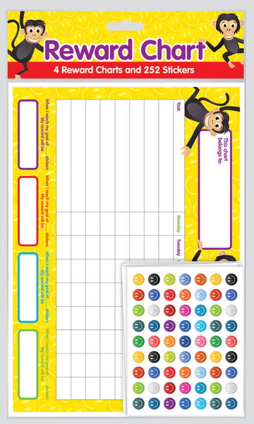 Pack of 4 Reward Chart with 252 Stickers– Choice Wholesale
