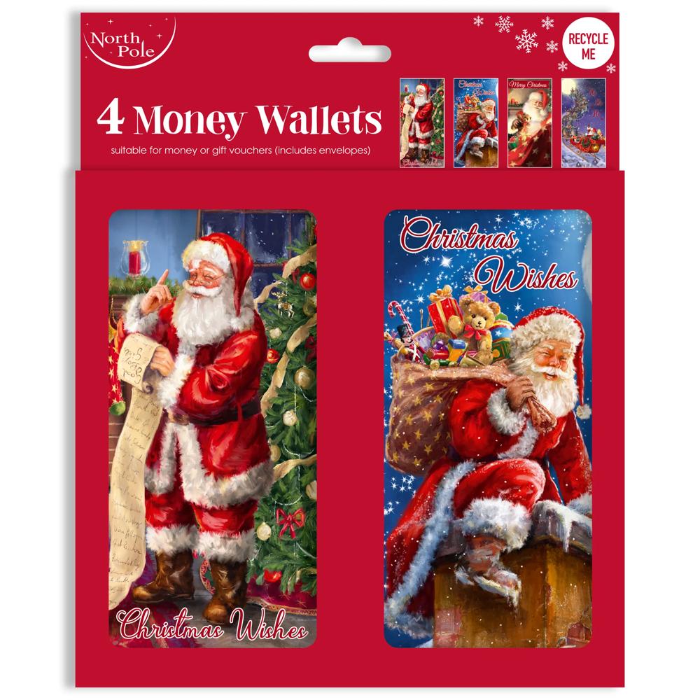 Pack of 4 Traditional Christmas Money Wallet Cards– Choice Wholesale