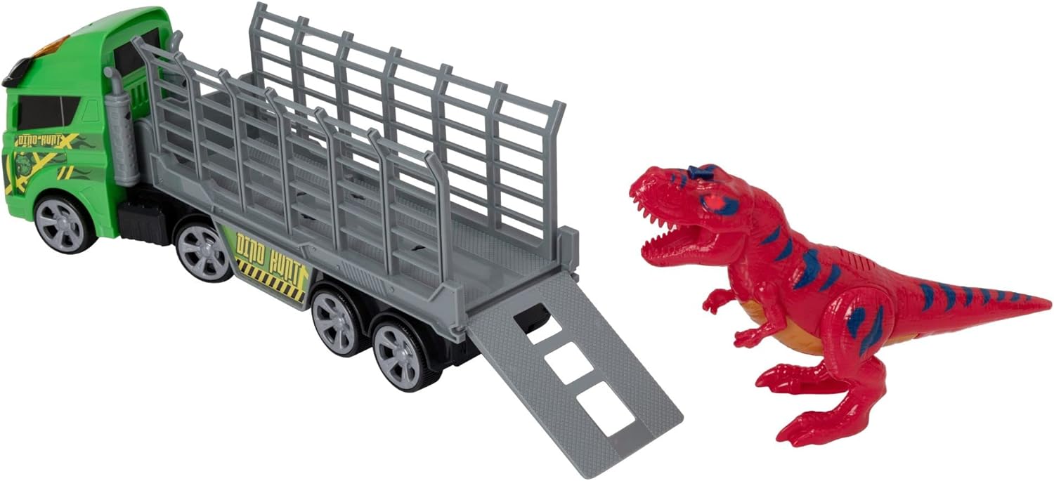 Teamsterz Small Light & Sound Dino Rescue Truck Transporter Toy ...