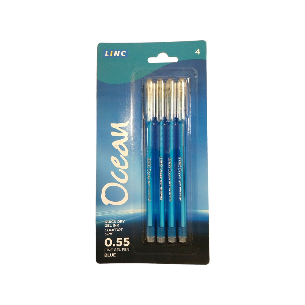 Pack of 4 Linc Ocean Fine Blue Gel Pens– Choice Wholesale