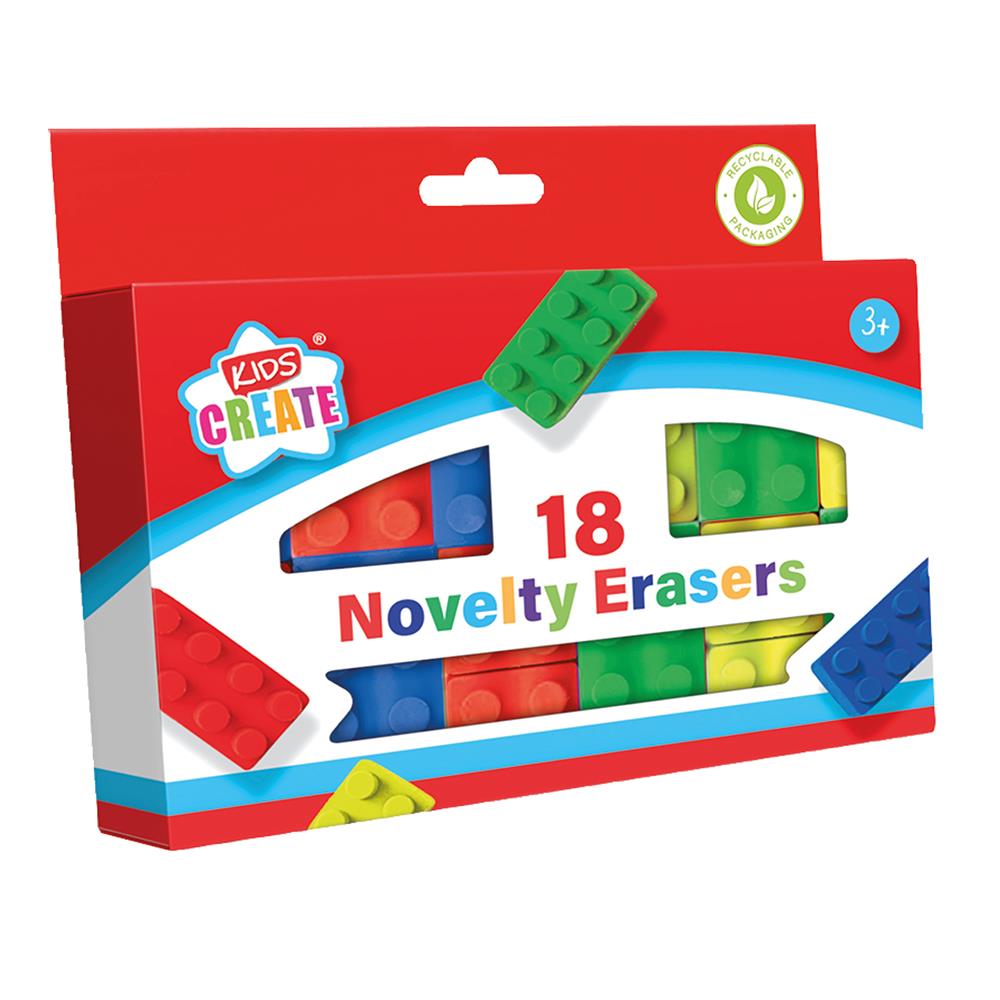 Pack of 18 Novelty Brick Erasers– Choice Wholesale