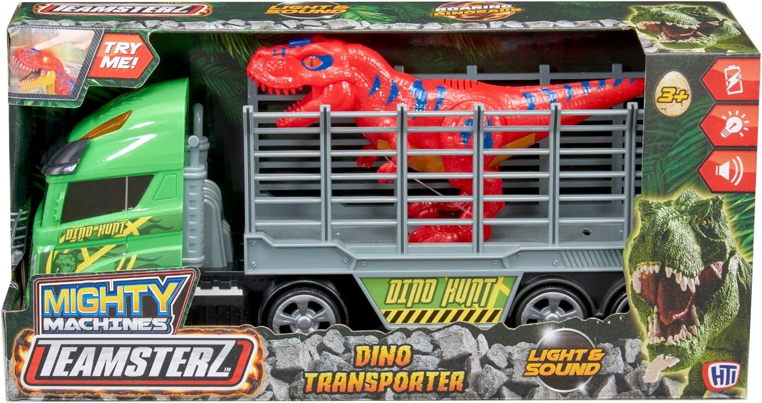 Teamsterz Small Light & Sound Dino Rescue Truck Transporter Toy ...