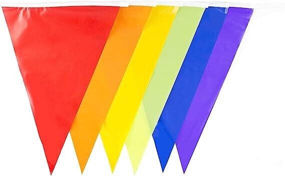 Rainbow Multi Coloured Bunting 10m with 20 Pennants– Choice Wholesale