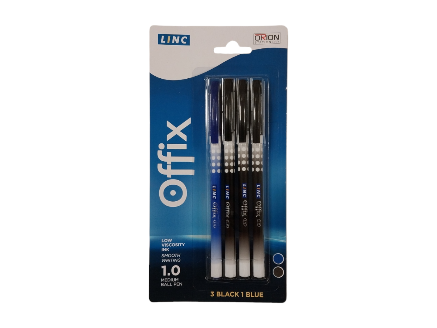 Pack of 4 Linc Pens 3 Black 1 Blue– Choice Wholesale