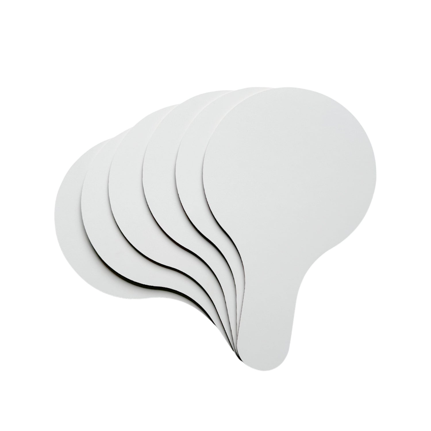 Pack of 6 Round Plain White MDF Double Sided Dry Erase Handheld Answer ...