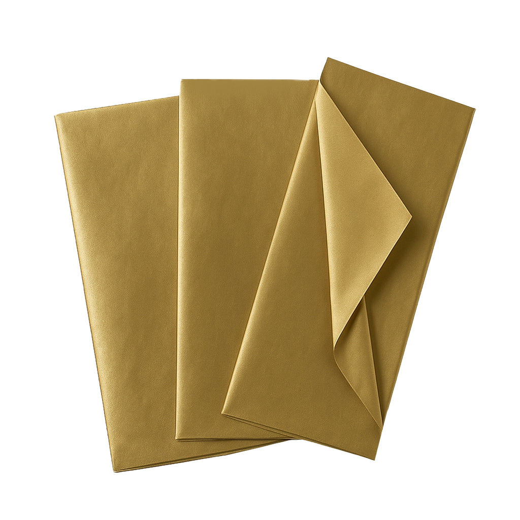 Pack of 200 Metallic Gold Acid Free 50 x 70cm Tissue Paper Sheets ...