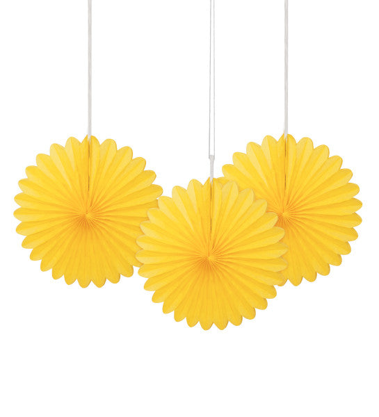 Pack of 3 Sunflower Yellow Solid 6" Tissue Paper Fans– Choice Wholesale