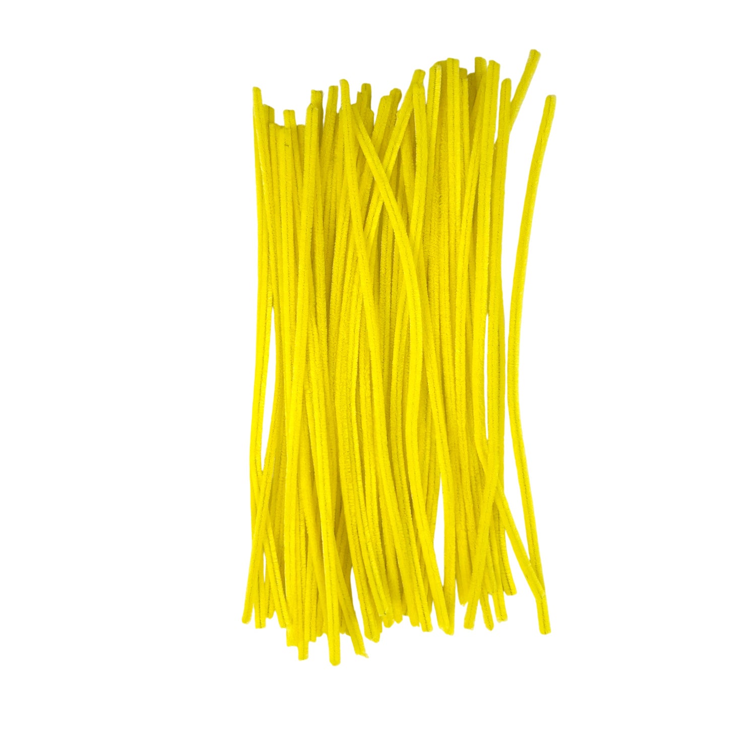 Pack of 50 Yellow Coloured Pipe Cleaners 30cm x 6mm Craft Chenille Ste ...